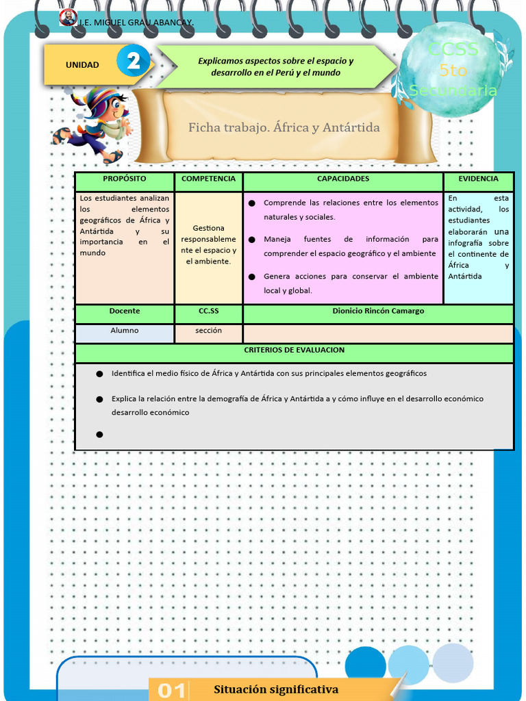 02. Ficha de actividad S1 (U2) (5° grado) - CCSS | PDF | Sáhara | África