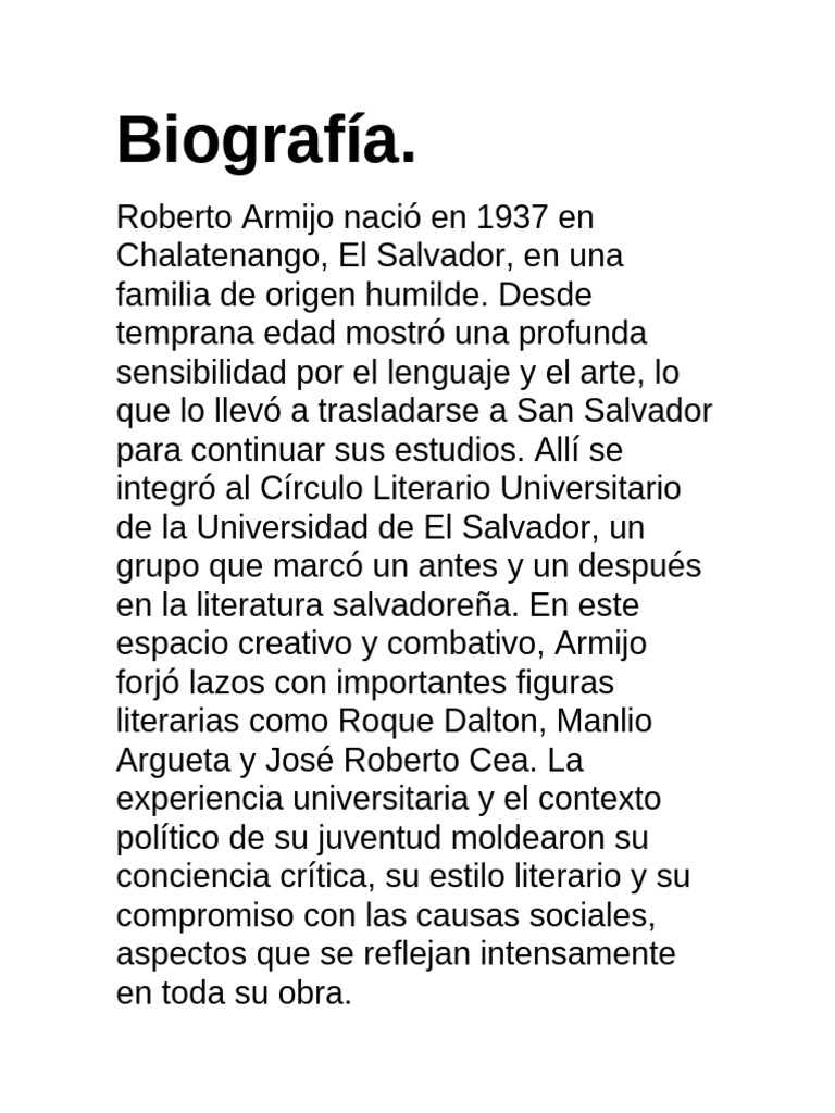 Biografía de Roberto Armijo | PDF