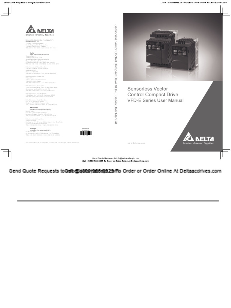 Delta VFD E Series Users Manual 1 | PDF | Capacitor | Electrical Wiring