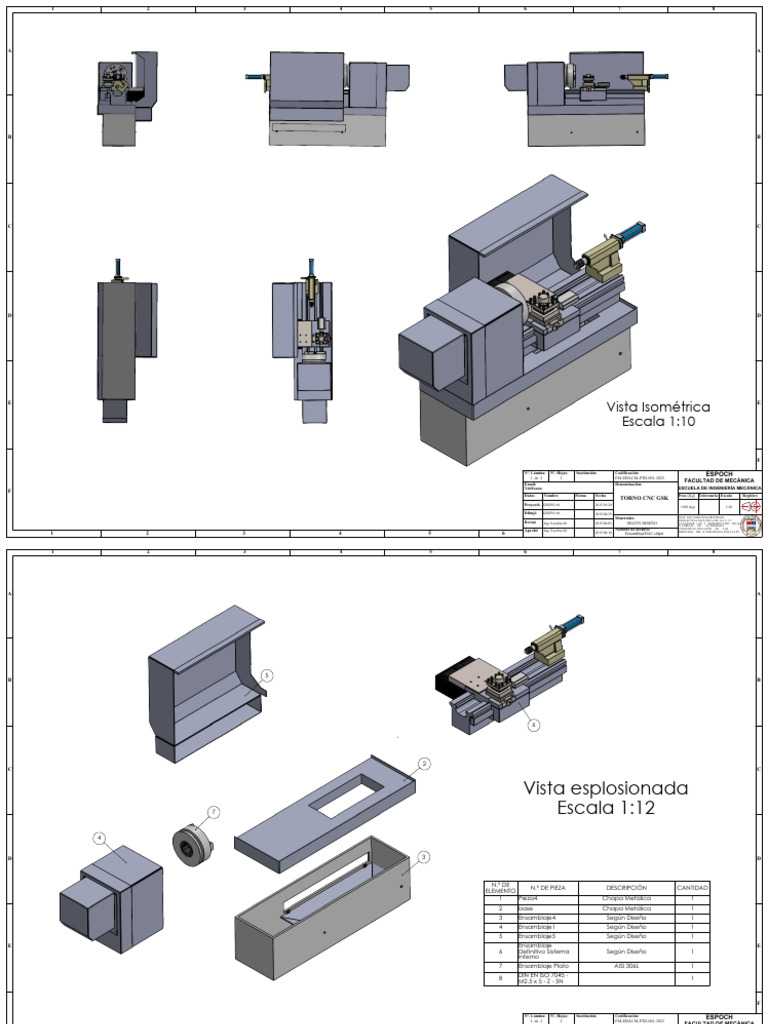 Plano de Detalle TORNO CNC | PDF