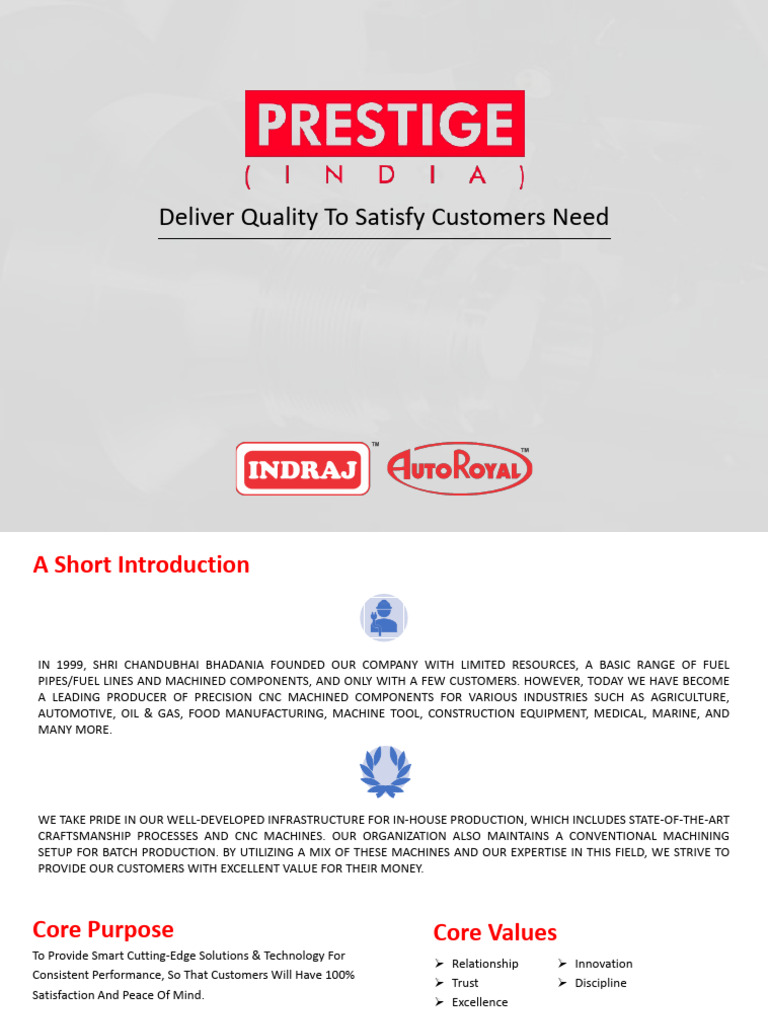 Prestige India: CNC Components in Rajkot | PDF | Pipe (Fluid Conveyance ...