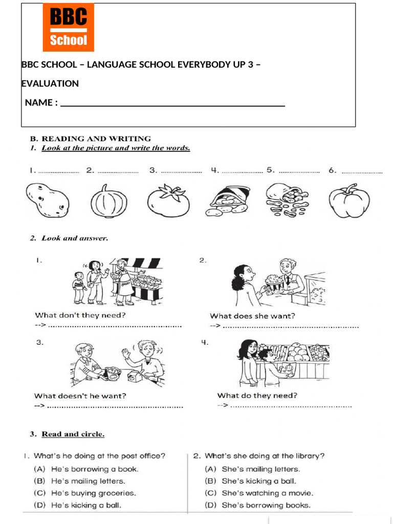 Everybody Up 3 TEST | PDF