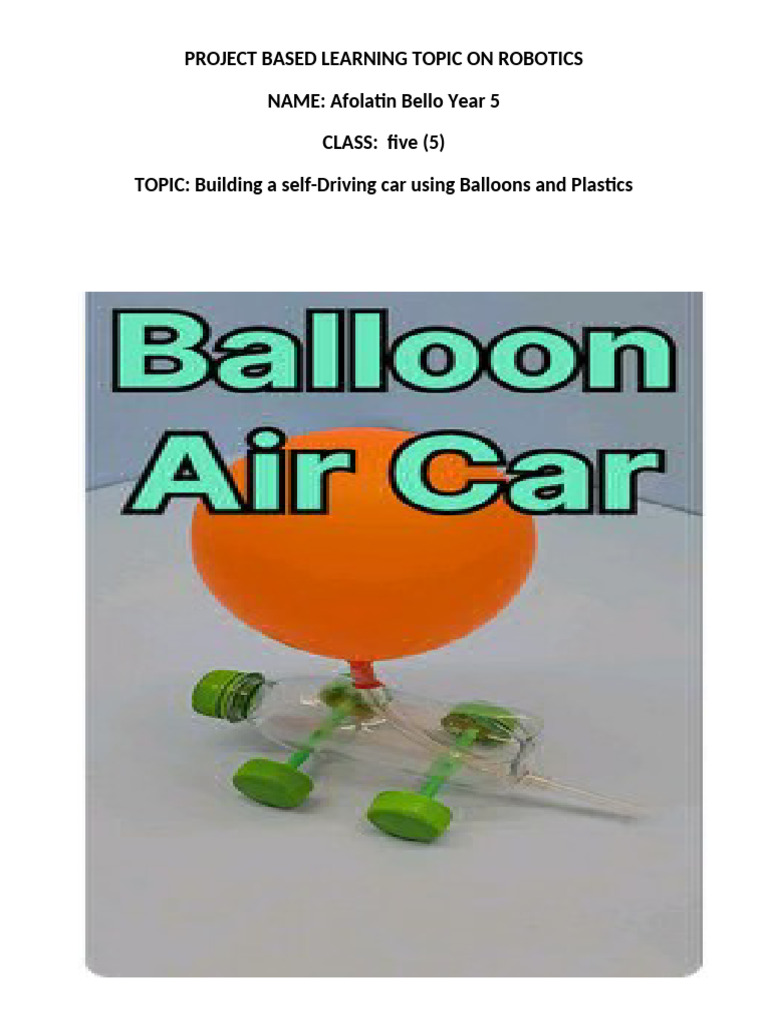 Project Based Learning Topic On I-1 | PDF | Wheel | Arduino
