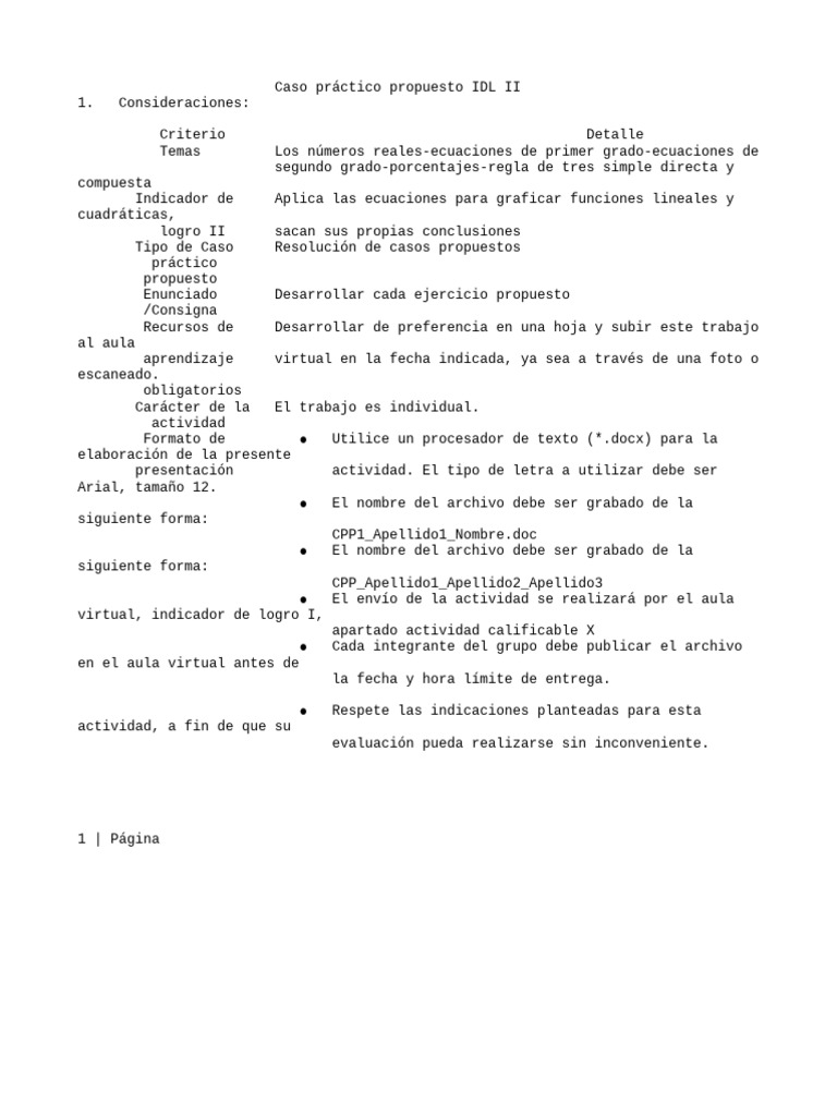 Caso Practico Propuesto Idl Ii | PDF