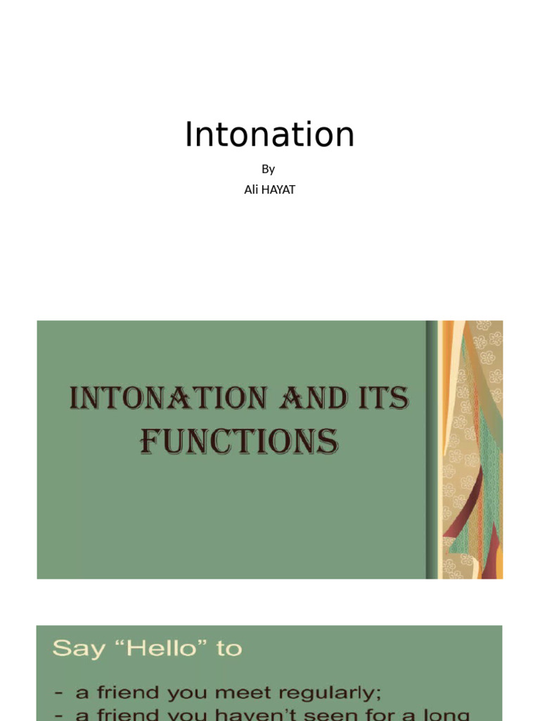 Intonation | PDF