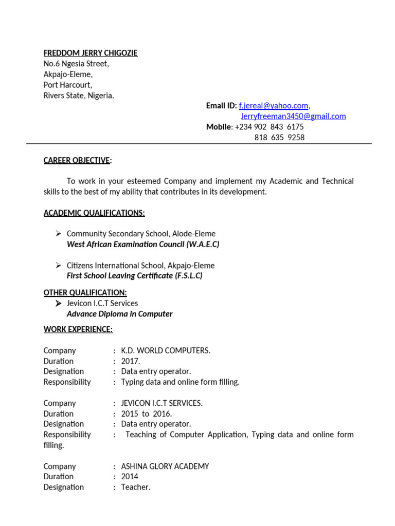 British CV Profile | PDF