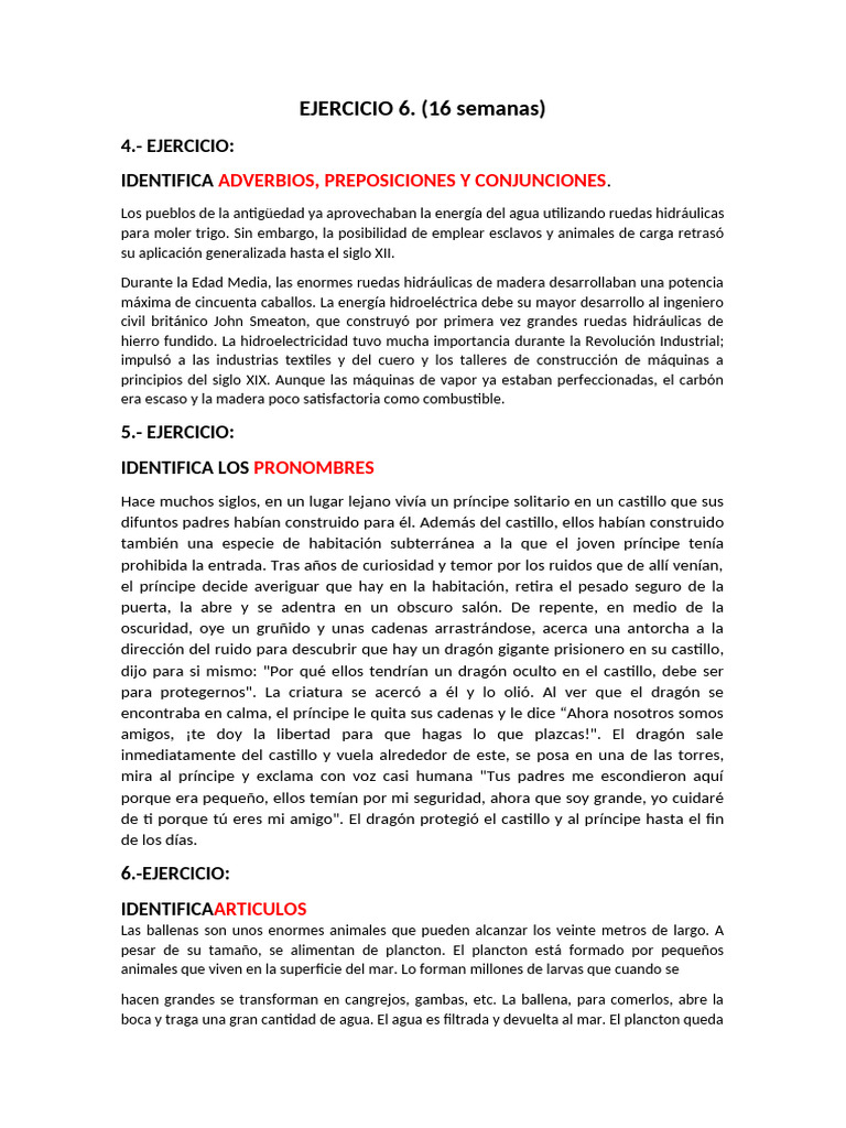 PRACTICA LENGUAJE 6 (16 Semanas) | PDF | Hidroelectricidad