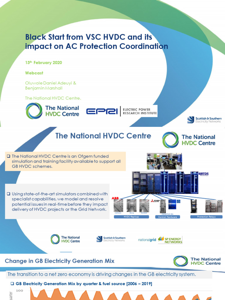 Oluwole D. Adeuyi NatHVDCCentre - Black Start From VSCHVDC Its Impact ...