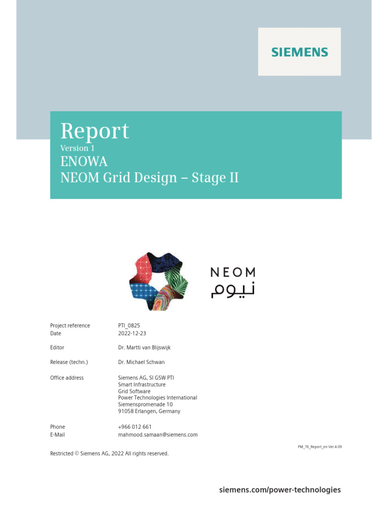 2022-12-23 NEOM Grid Design Stage II Final Report v1.1 Final-Siemens AG ...