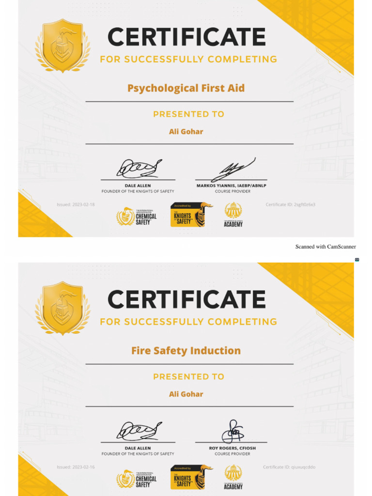 Document and Certification Gohar | PDF