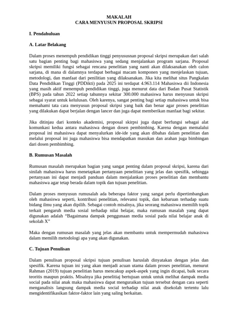 Makalah - Cara Menyusun Proposal Skripsi Harus Revisi | PDF