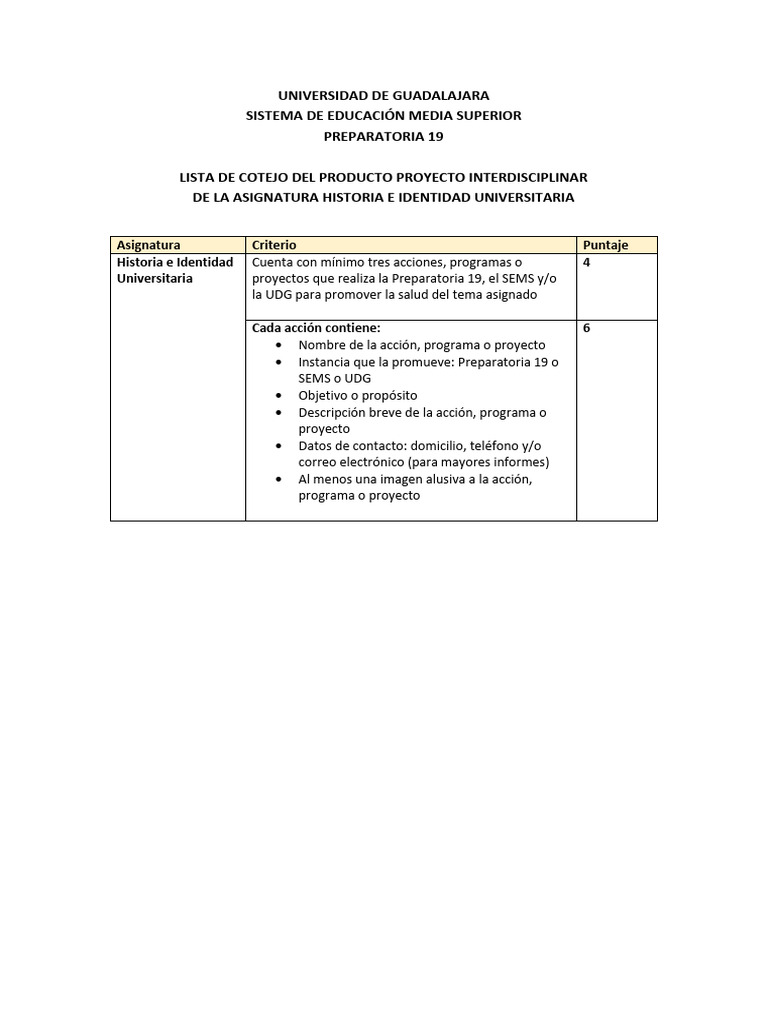 Producto Interdisciplinar - Hist e Ident Univer. | PDF