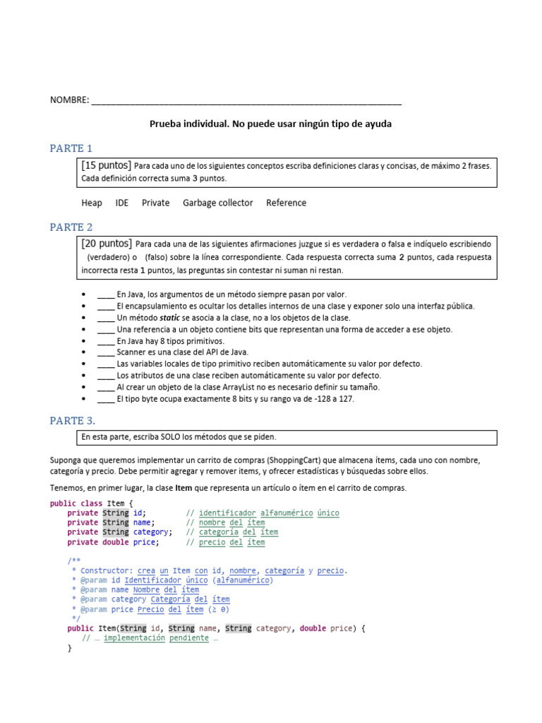 Parcial Programacion Unal | PDF | Java (lenguaje de programación) | Programación orientada a objetos