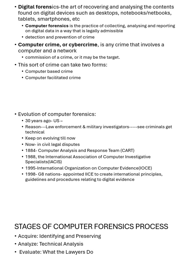 DF Unit1 PDF 26-9-24 | PDF | Malware | Computer Forensics