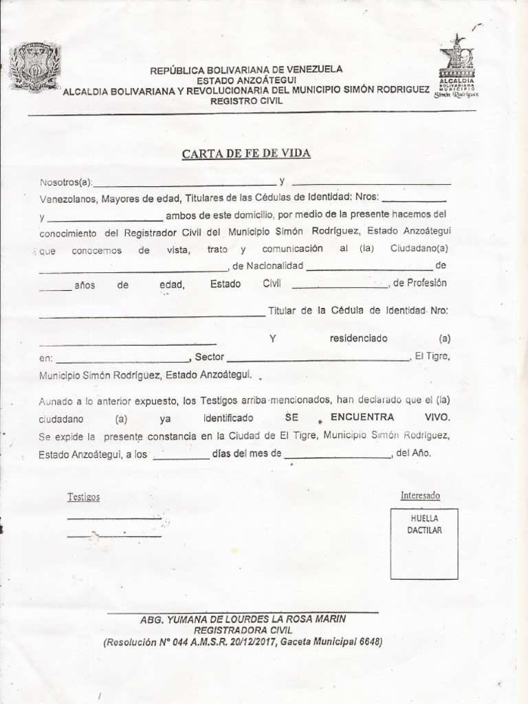 Fe de Vida | PDF