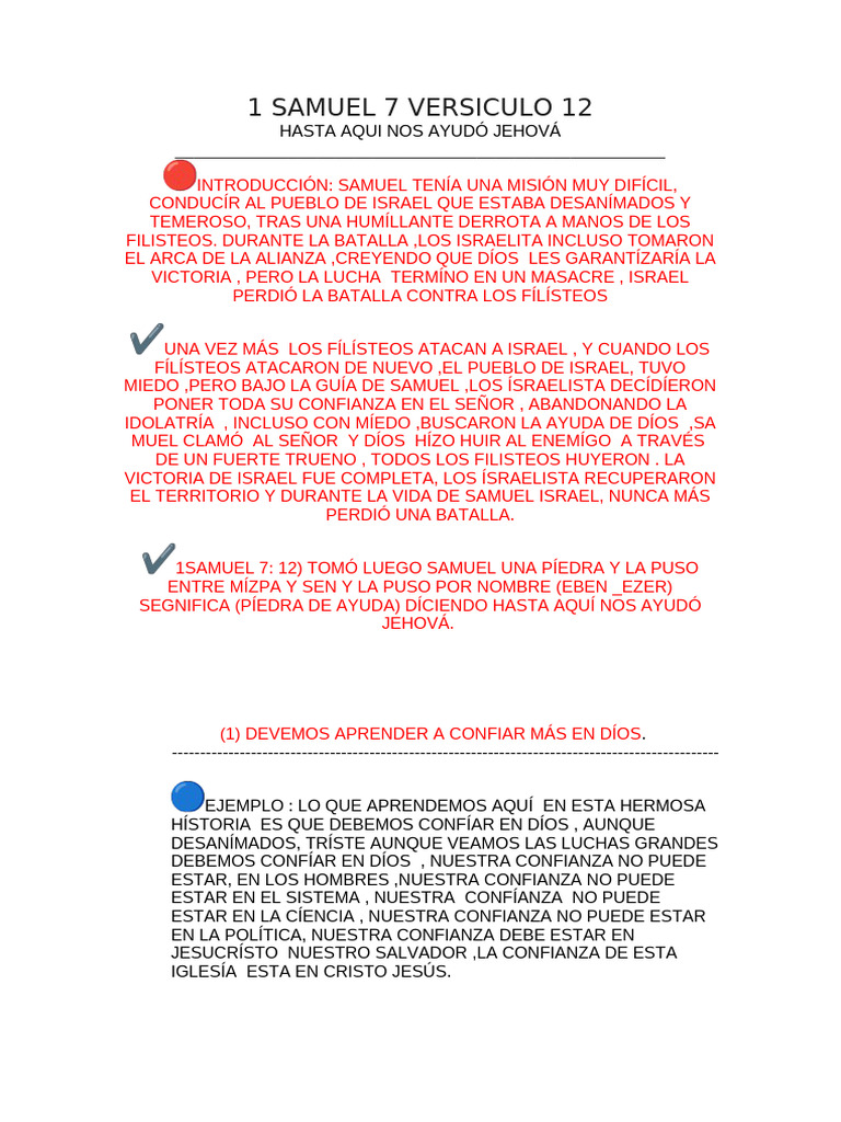 1 Samuel 7 Versiculo 12 | PDF | Salmos | Filisteos