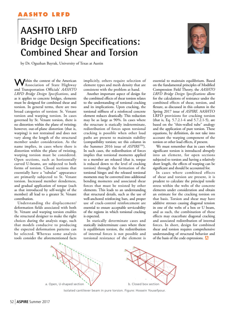 AASHTO LRFD Bridge Design Specifications-Combined Shear and Torsion-2 ...
