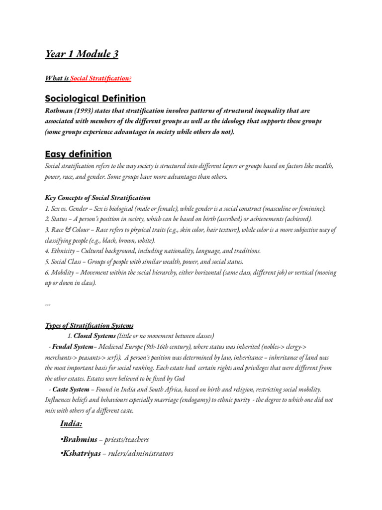 Soci Notes 3 | PDF | Social Stratification | Social Mobility