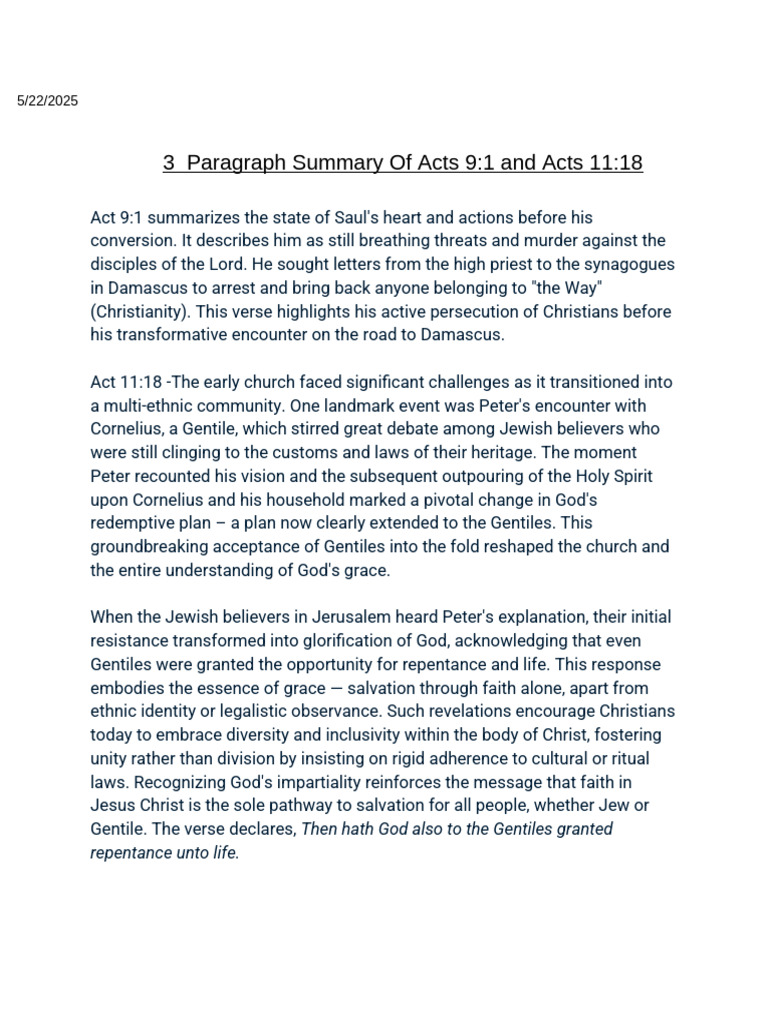 Summary of Act 11 | PDF