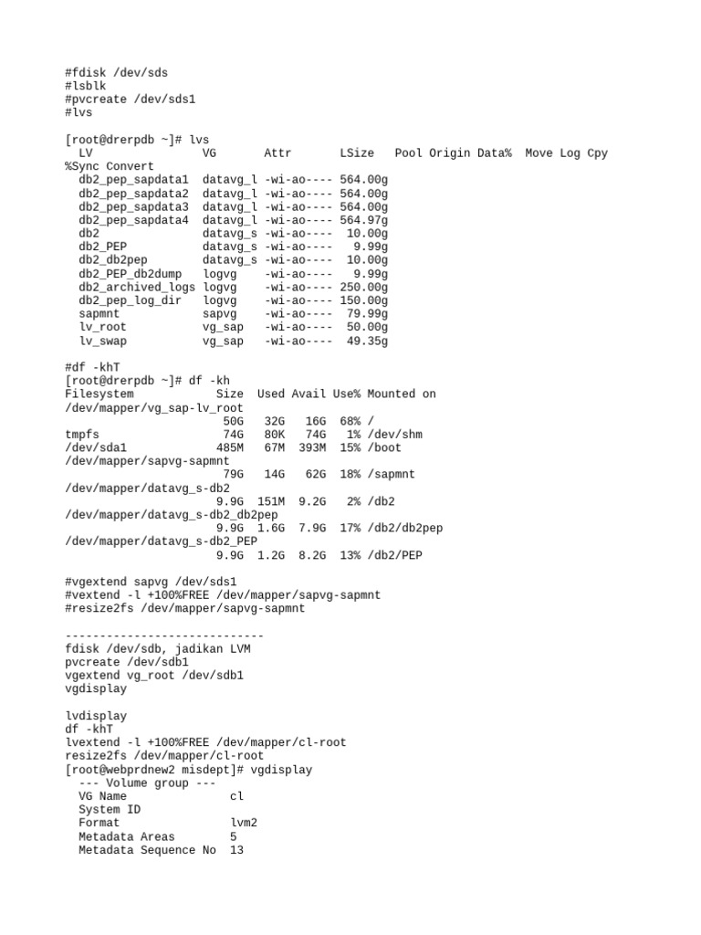WI - Extend HDD LVM Menggunakan File System Type Xfs Atau Ext4 | PDF | Unix Variants | System ...