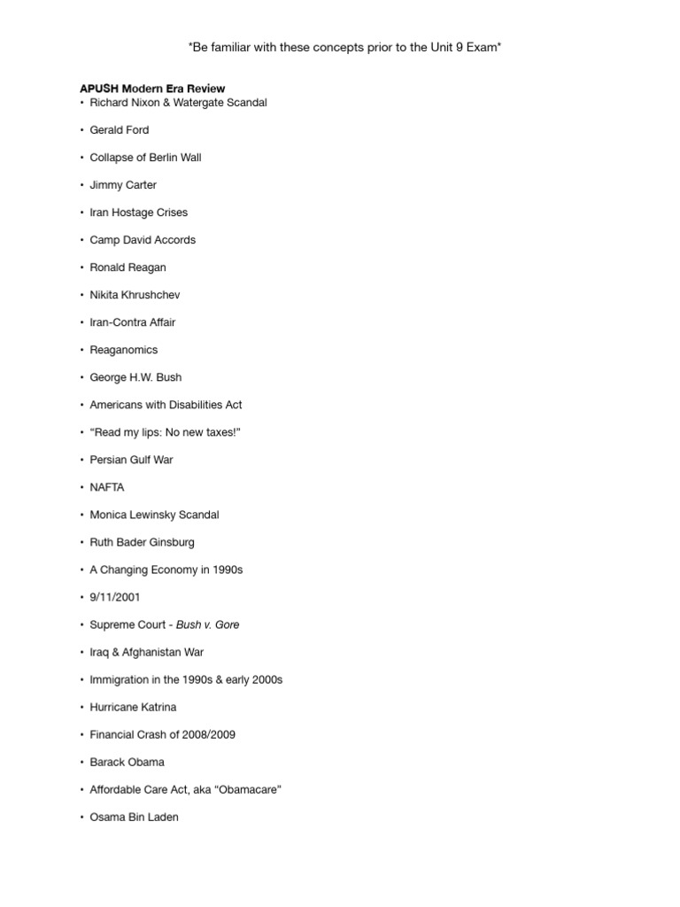 APUSH+Modern+Era+Review | PDF