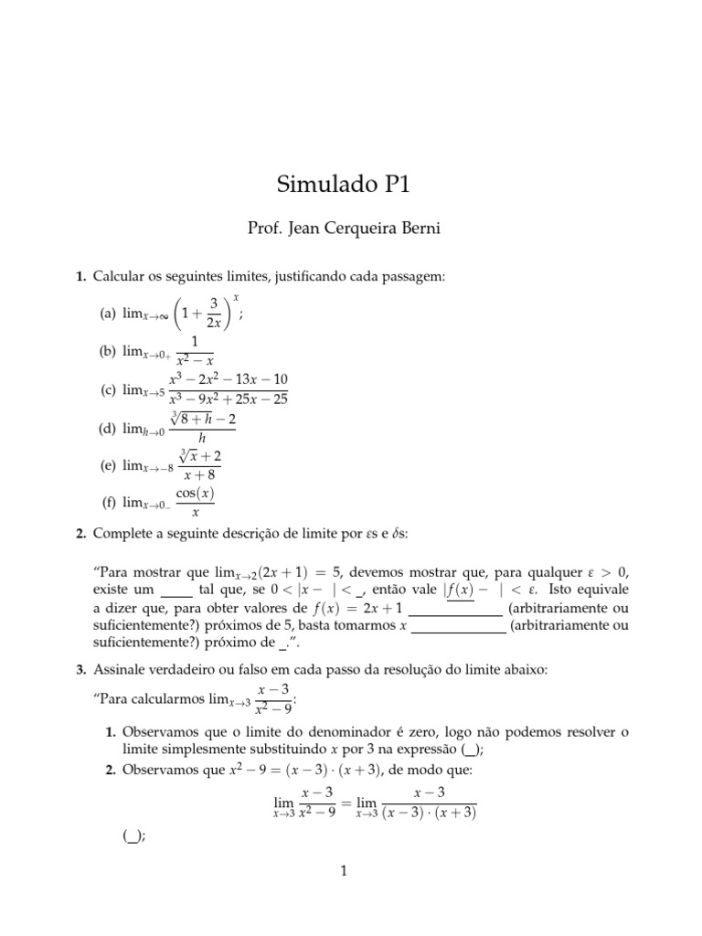 Simulado Da P1 | PDF