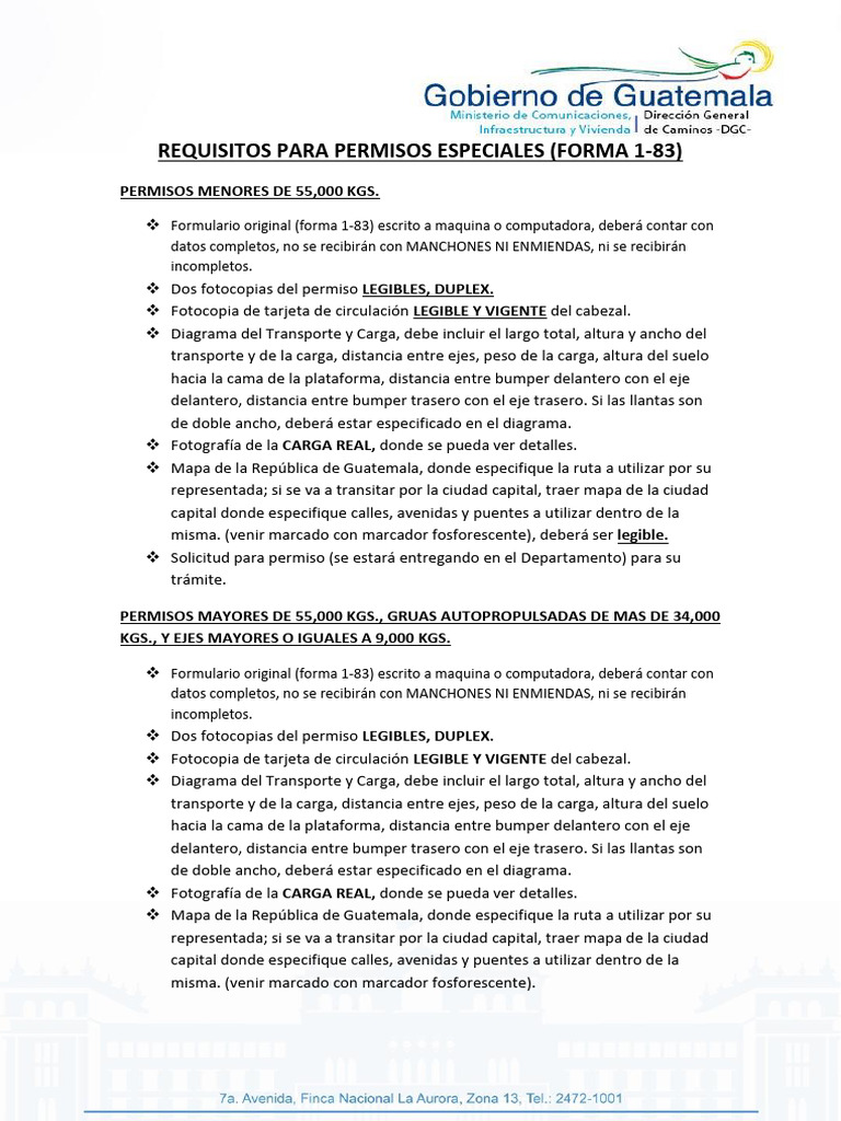 Requisitos para Permisos Especiales 2014 | PDF | Vehículos terrestres | Vehículo de motor