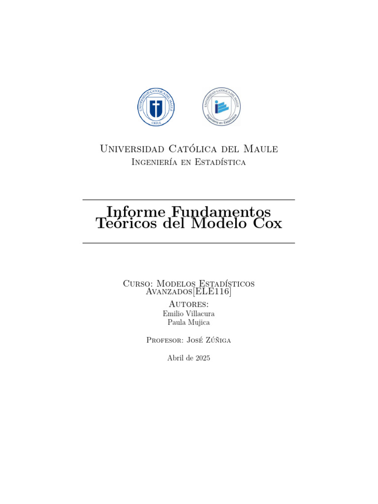 Modelo Cox | PDF | Teoría de probabilidad | Probabilidad
