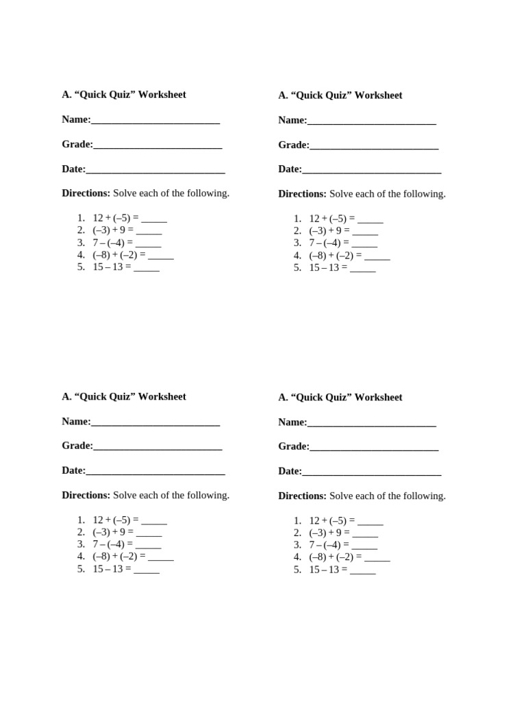 math day 1 rrp activity sheet | PDF
