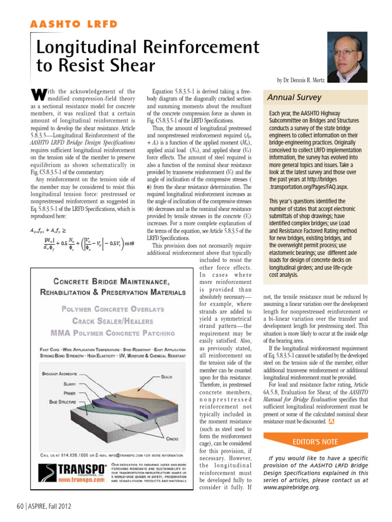 Longitudinal Reinforcement To Resist Shear | PDF | Stress (Mechanics ...