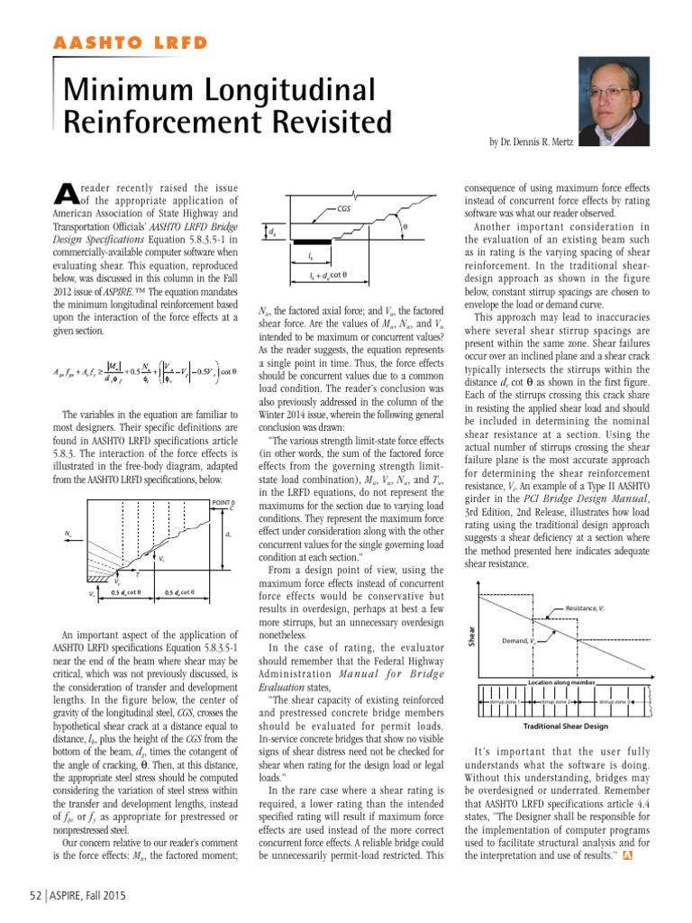 Minimum Longitudinal Reinforcement Revisited | PDF | Force | Bridge