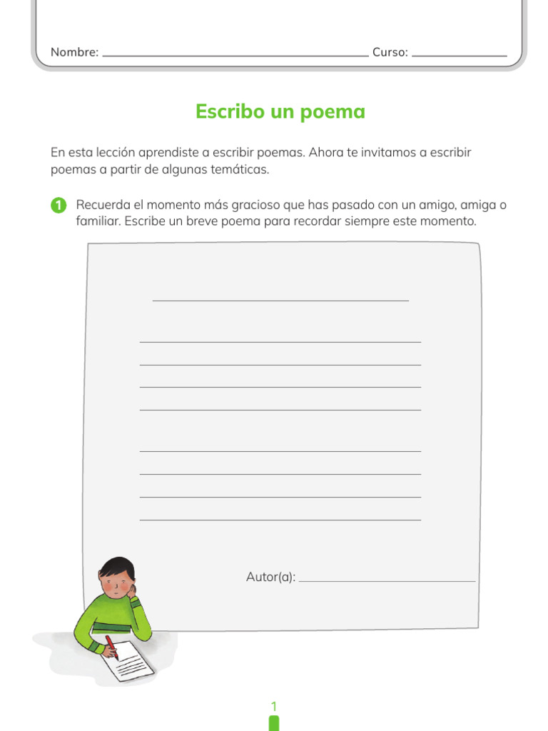 Escribe Poemas sobre Momentos y Admiración | PDF