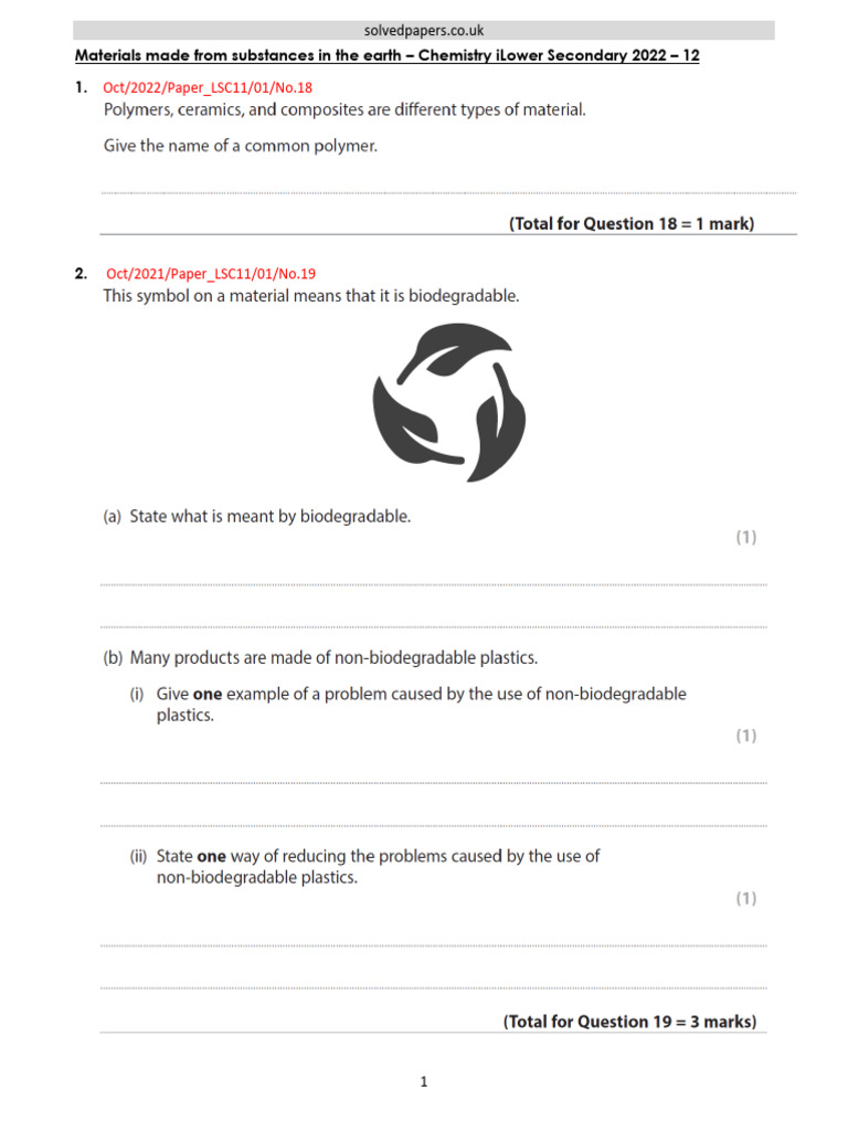 Edexcel iLower Secondary Science Papers | PDF