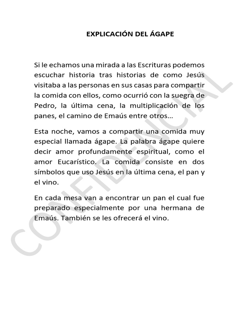 Explicación Ágape | PDF