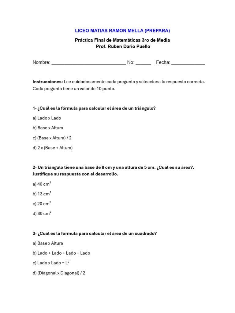 Practica Final de 3ro | PDF