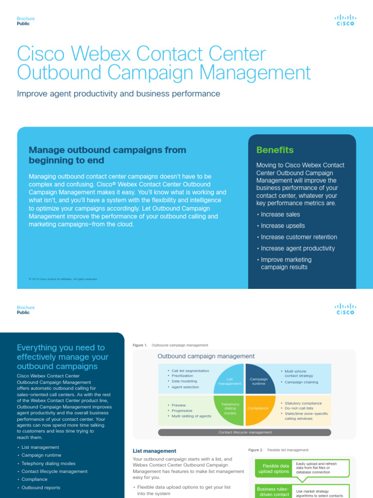 Cisco_Webex_Contact_Center_Outbound_Campaign_Management_Brochure | PDF | Call Centre | Computing