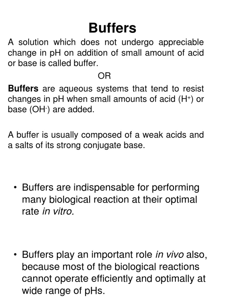 Buffers | PDF | Buffer Solution | Acid Dissociation Constant