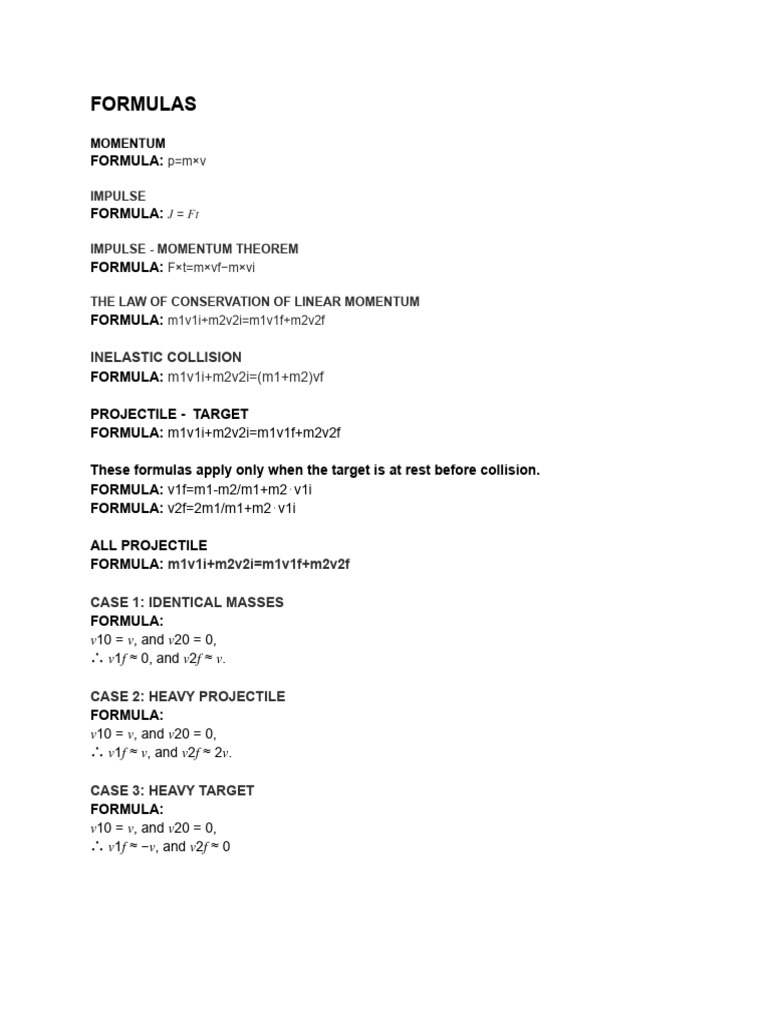 Scince Formulas | PDF