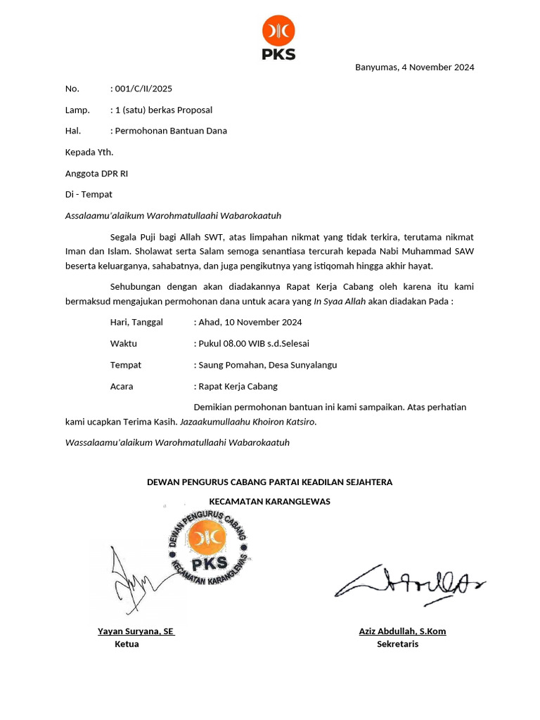 Proposal Family Gathering DPC PKS Karanglewas | PDF