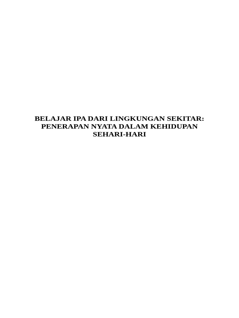UTS IPA Tanpa Kata Pengantar Di Setiap Judul, 1 Ji Kata Pengantarnya Belum Daftar Isi (1) | PDF