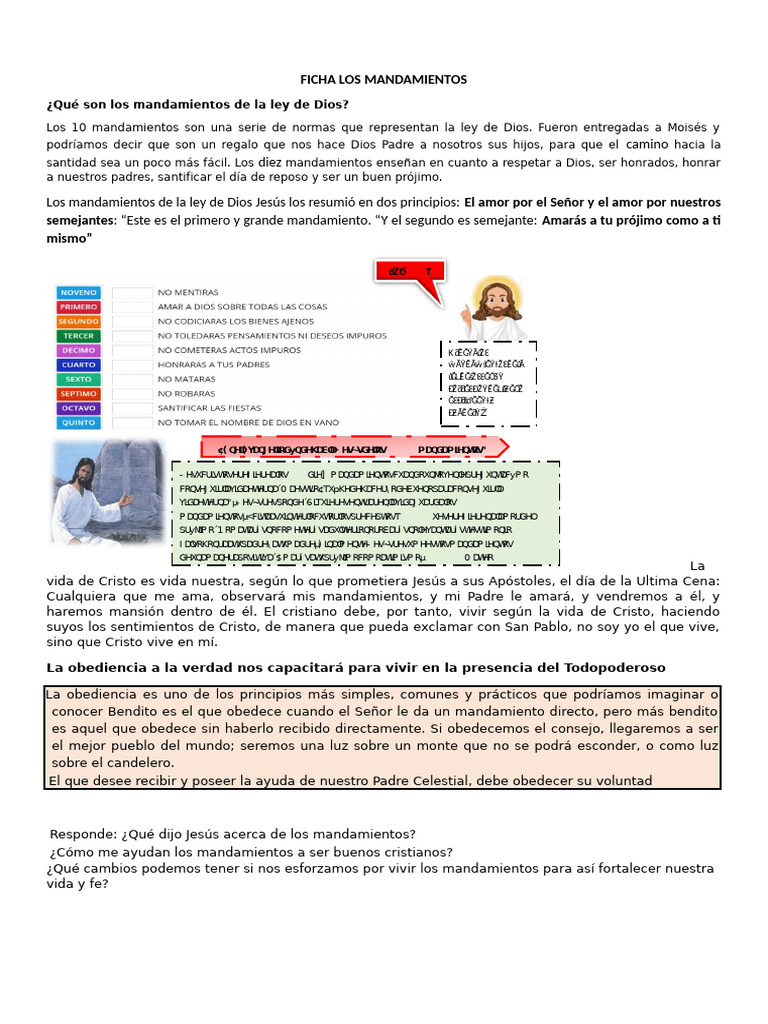 FICHA LOS MANDAMIENTOS | PDF | Diez Mandamientos | Creencia religiosa y doctrina
