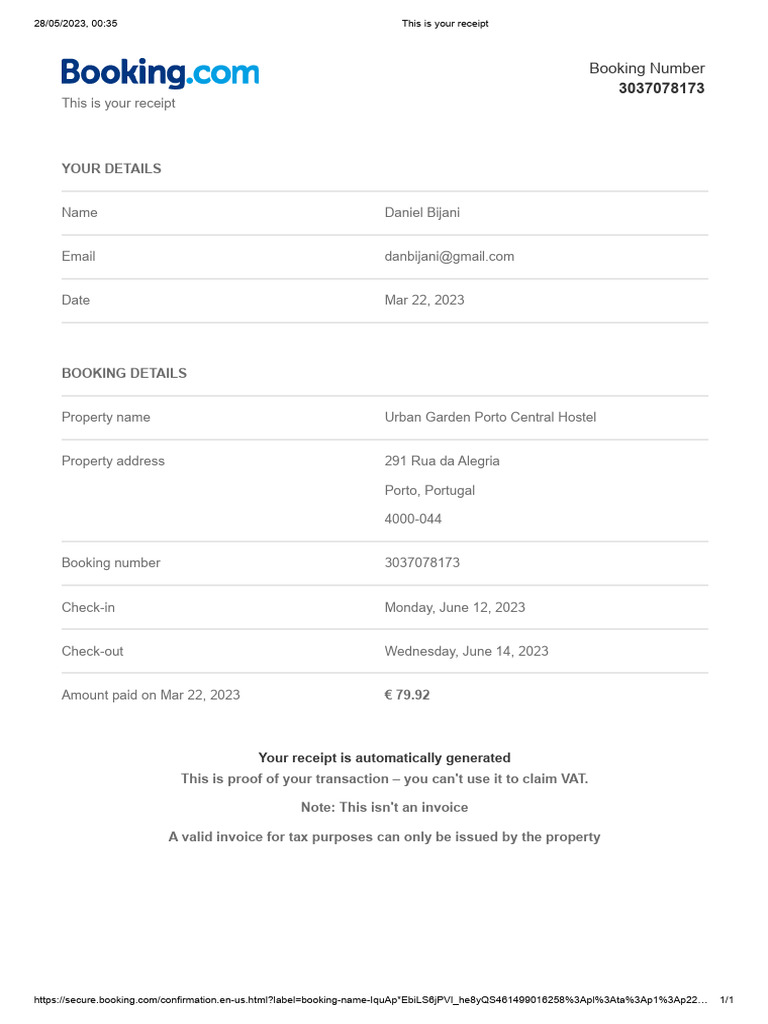 Confirmation Porto. | PDF