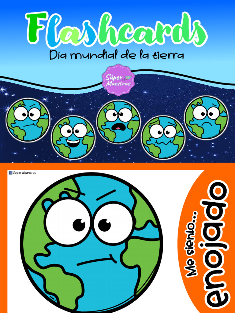 Flashcards - Emociones, Día Mundial de La Tierra | PDF