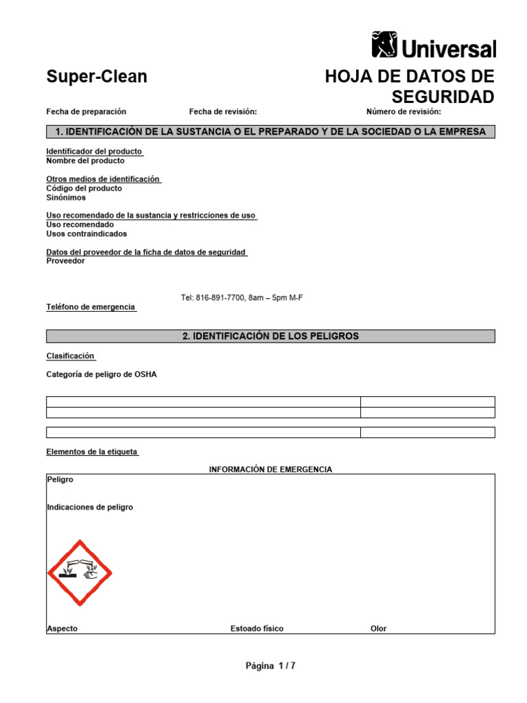 Desengrasante Morado Super Clean - Hoja de Seguridad | PDF | Agua | Solubilidad