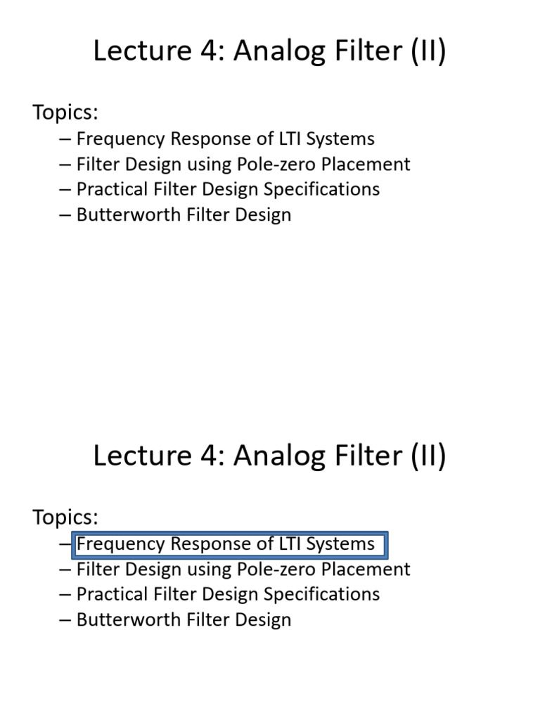 Analog Filter Design and Frequency Response | PDF | Filter (Signal ...