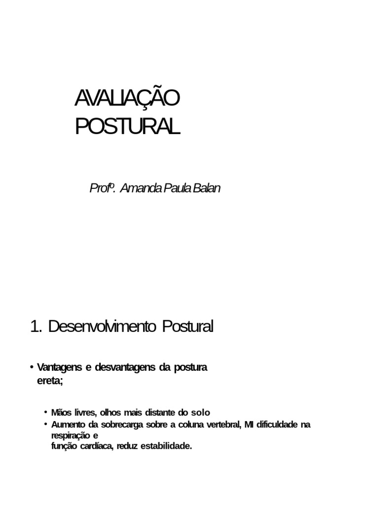 Avaliação Postural: Métodos e Análise | PDF | Coluna vertebral | Vértebra