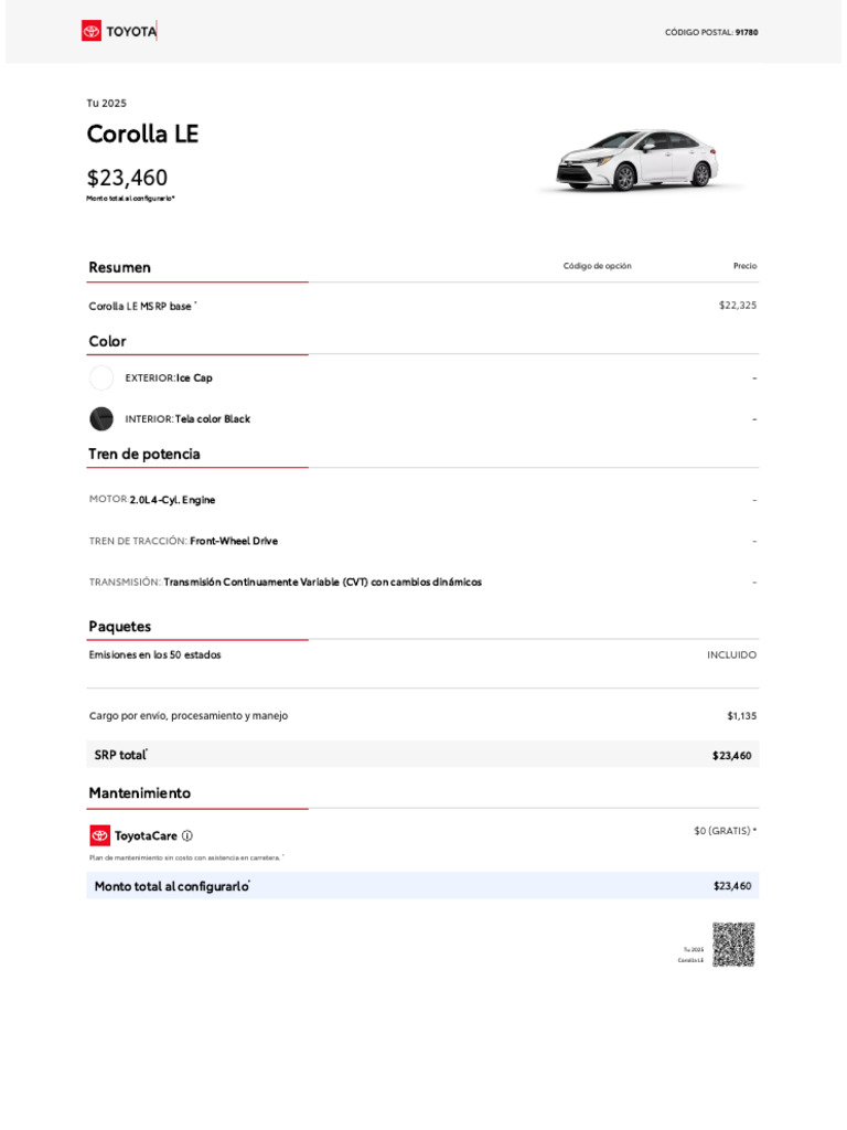 Build and Price Your Toyota Corolla | PDF