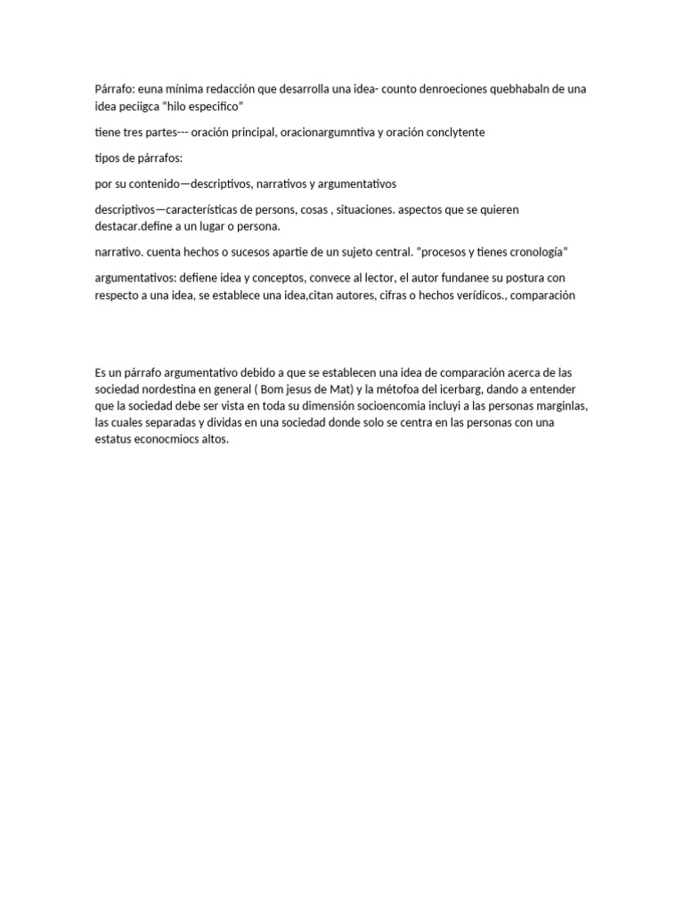 Tipos de Párrafos y su Estructura | PDF