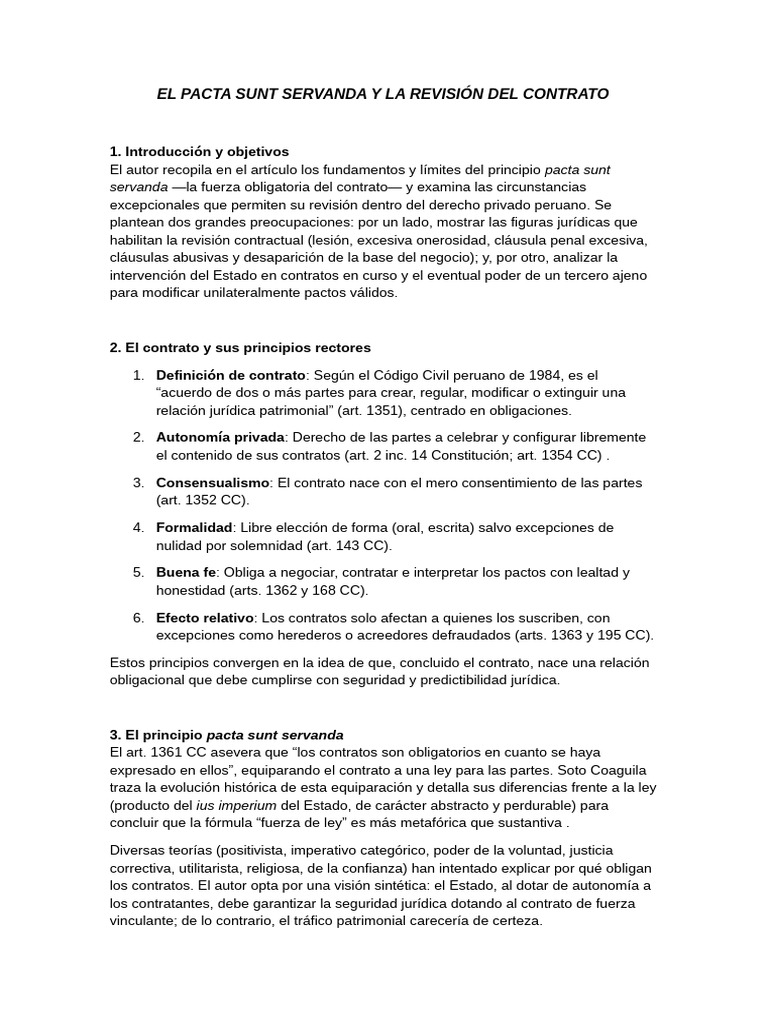 Pacta Sunt Servanda y Revisión Contractual | PDF | Ley común | Justicia