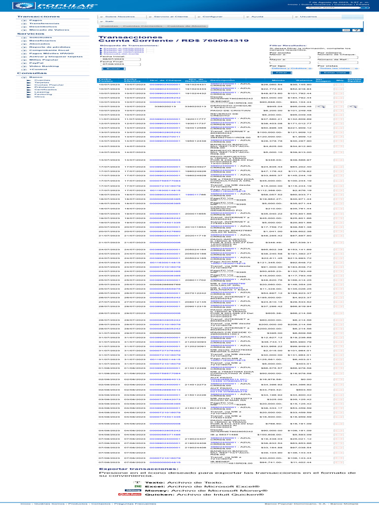 Banco Popular - Internet Banking 4 | PDF | Cheque | Industrias de servicio